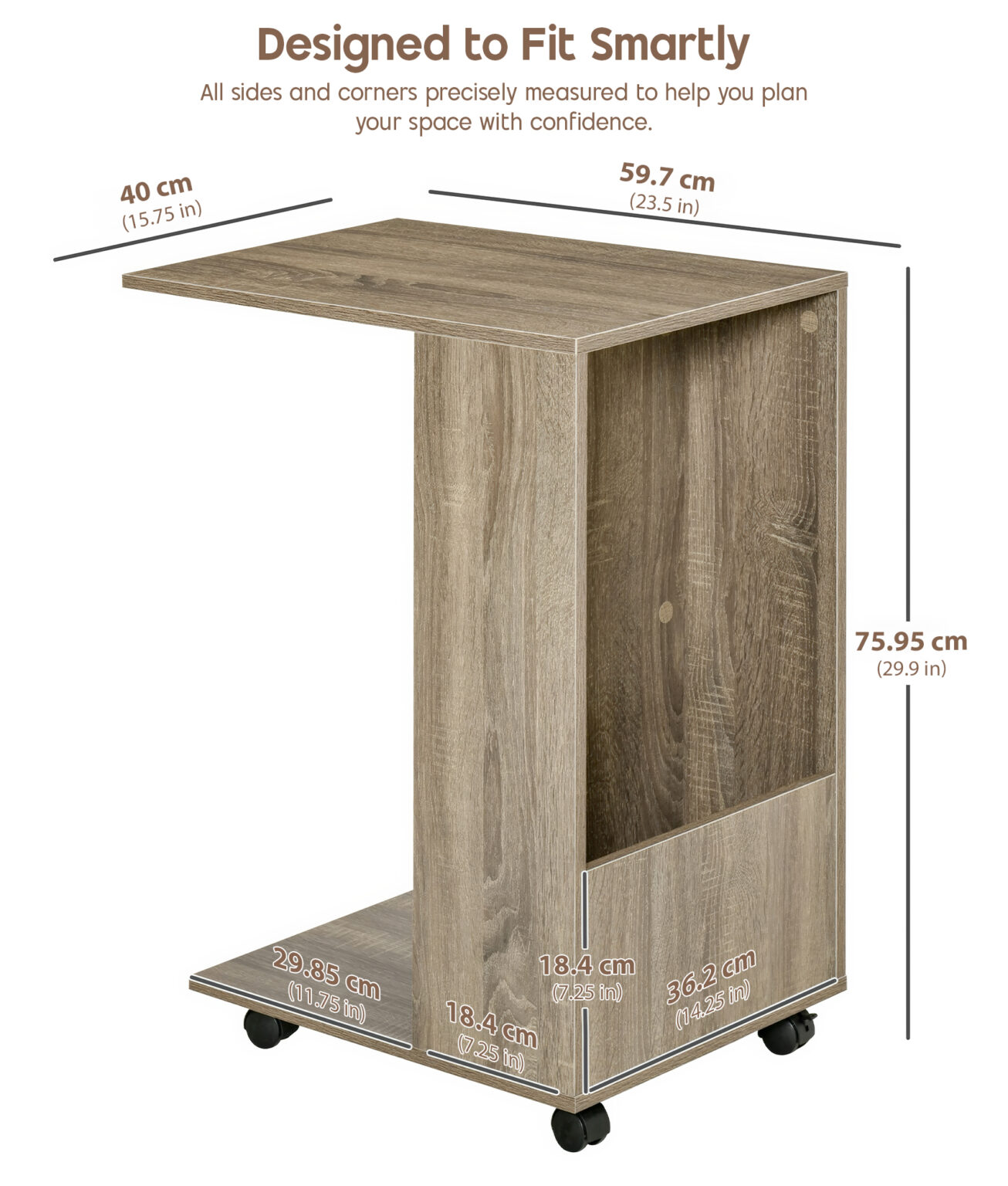 ADOV C Shaped Side Table - Space Saving Modern Design